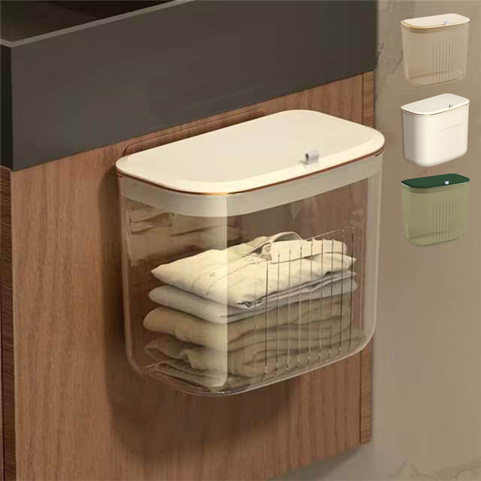 Transparent Bathroom Clothes Storage, Laundry Hamper with Cover ...