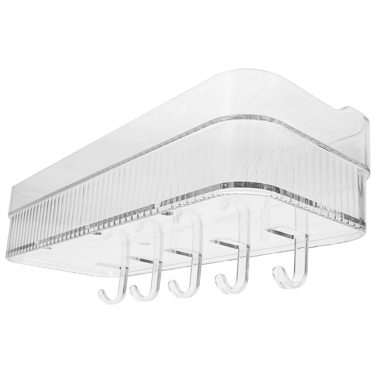 Transparent Bathroom Shelf Garbage Can Adhesive Bathroom Shelf Cup Rack ...