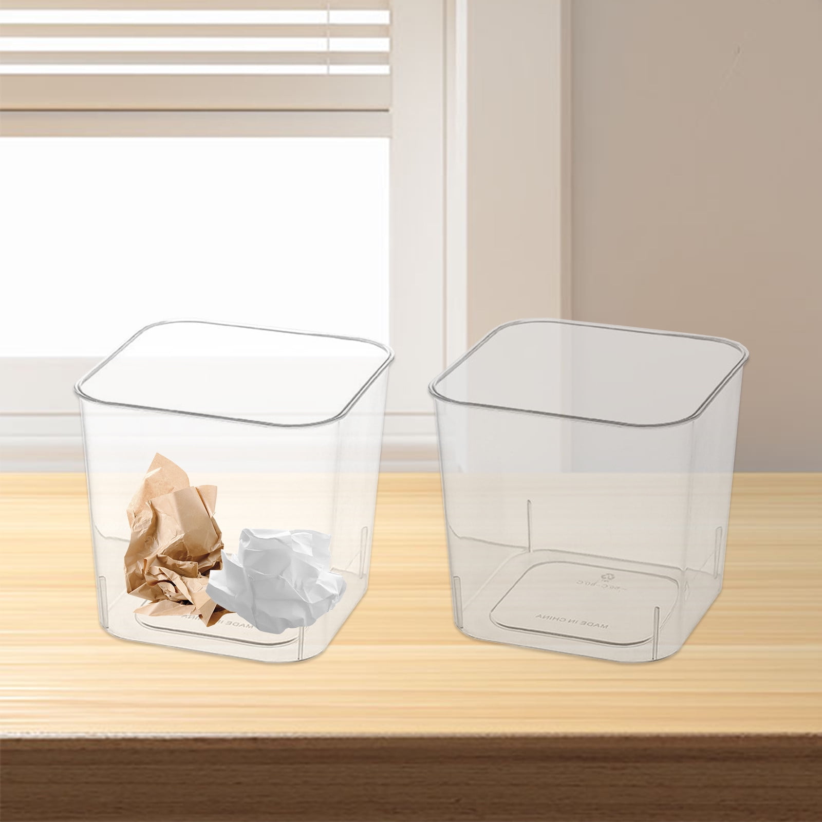 Transparent Bathroom Waste Basket, Cute Household Storage Bin, See ...