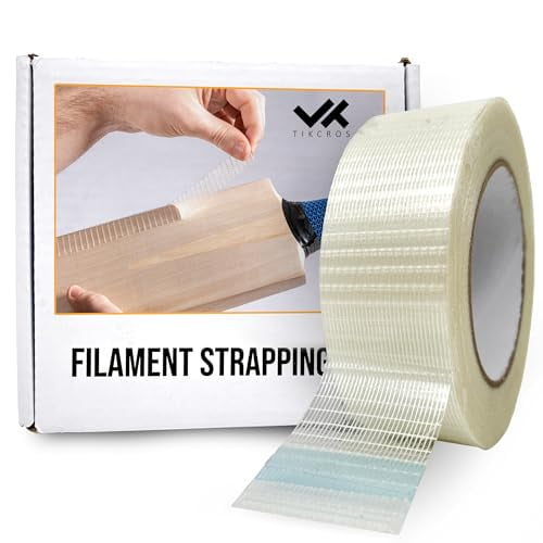 Transparent Bi-Directional Filament Strapping Tape - 1 Roll Bi Directional Filament Tape ...