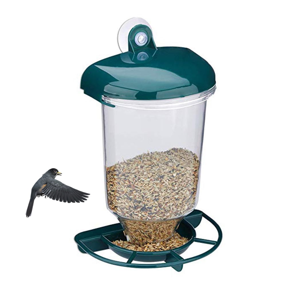 Transparent Bird Feeder Automatic Plastic Bird Feeder with Suction Cups ...
