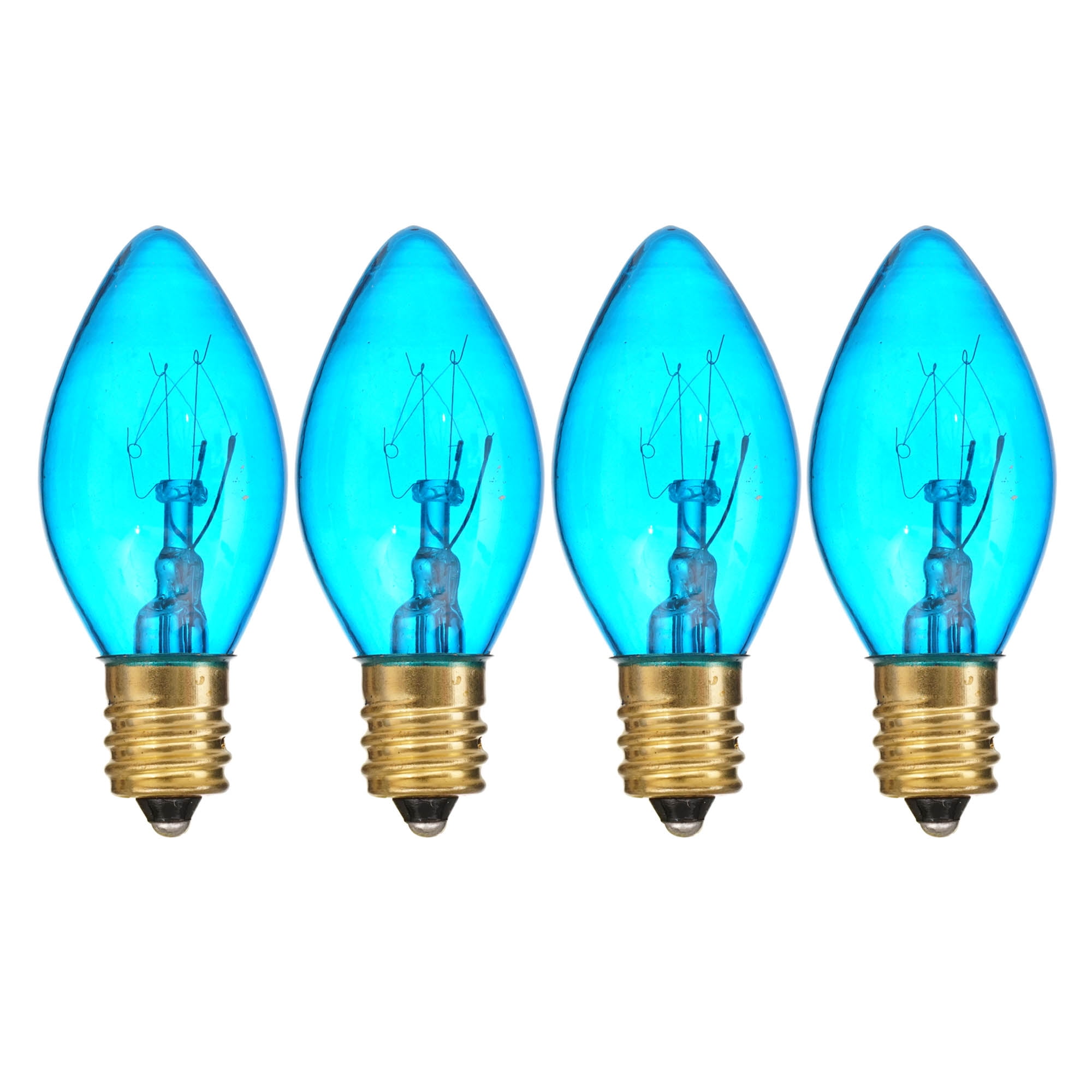Transparent Blue 5-Watt Incandescent C7 Replacement Christmas Bulbs, 4 ...