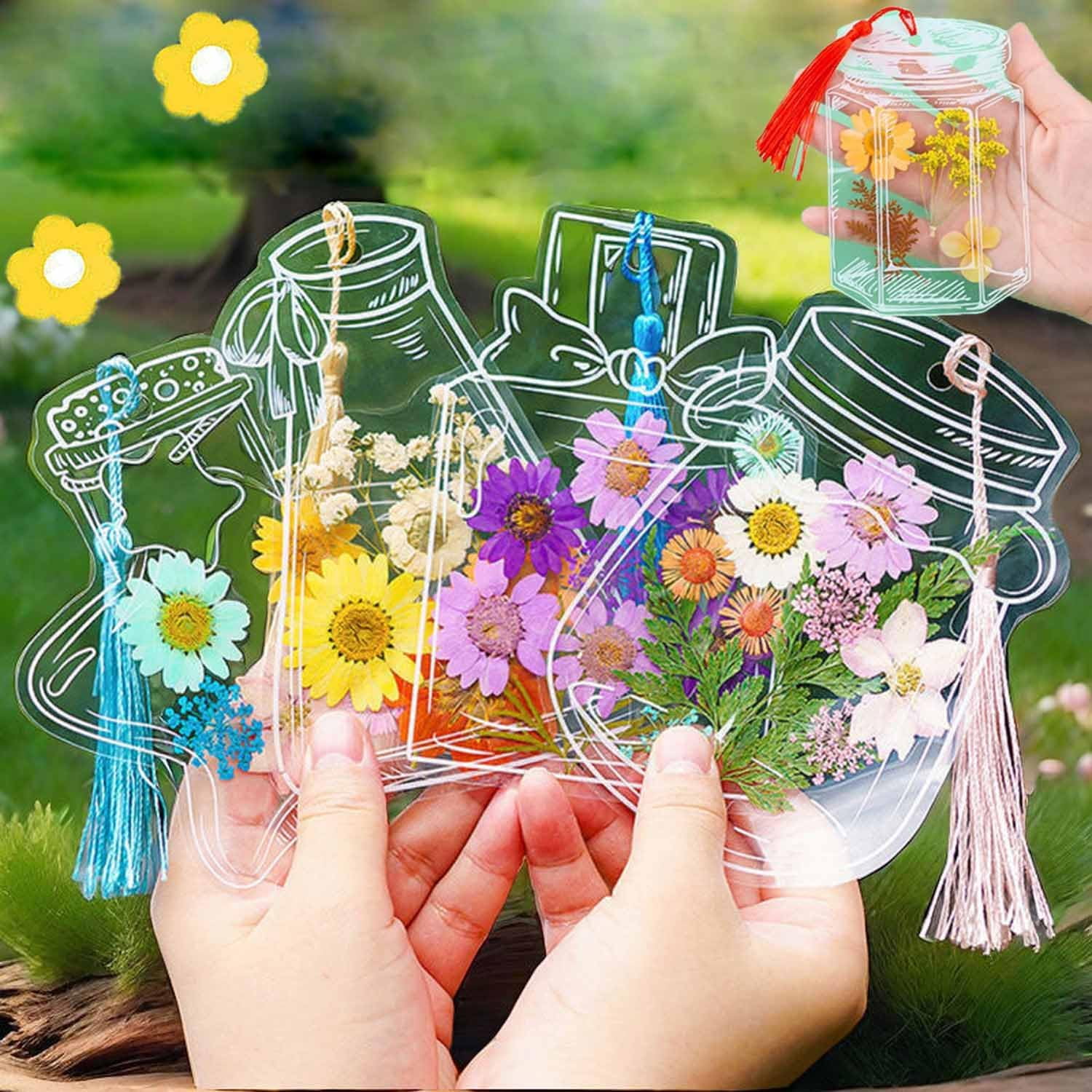Transparent Bookmarks for Dried Flowers with Tassel, 120PCS Thousand ...
