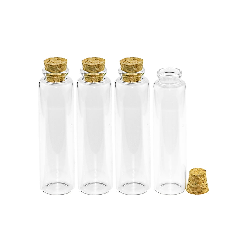 Transparent Borosilicate Glass Bottle With Cork 55ml Breakable Glass ...
