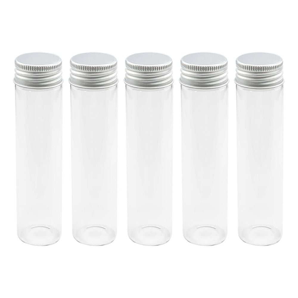 Transparent Borosilicate Glass Bottle With Silver Aluminum Lid 60ml ...