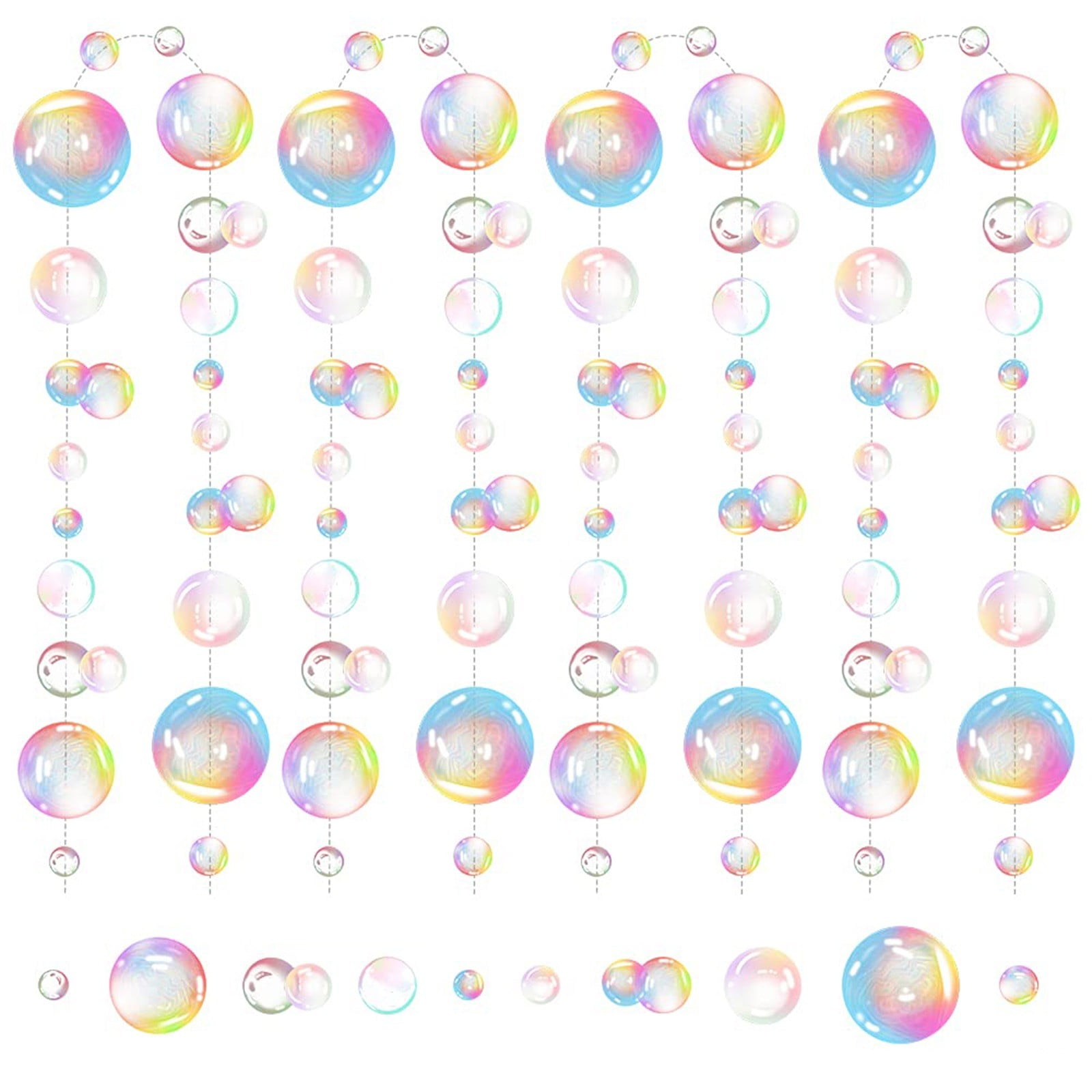 Transparent Bubble Garlands Mermaid Party Decoration Colored Blue Flat ...