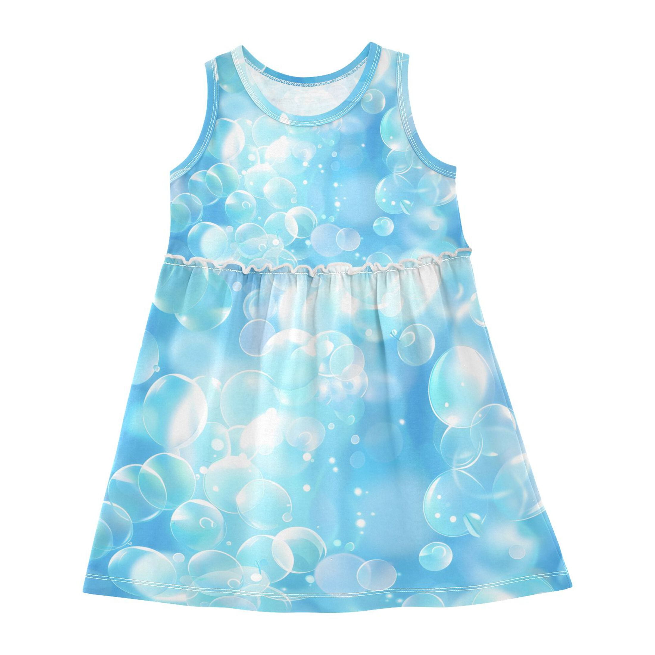 Transparent Bubbles Girls' Sleeveless Dress A-Line One-Piece Dress ...