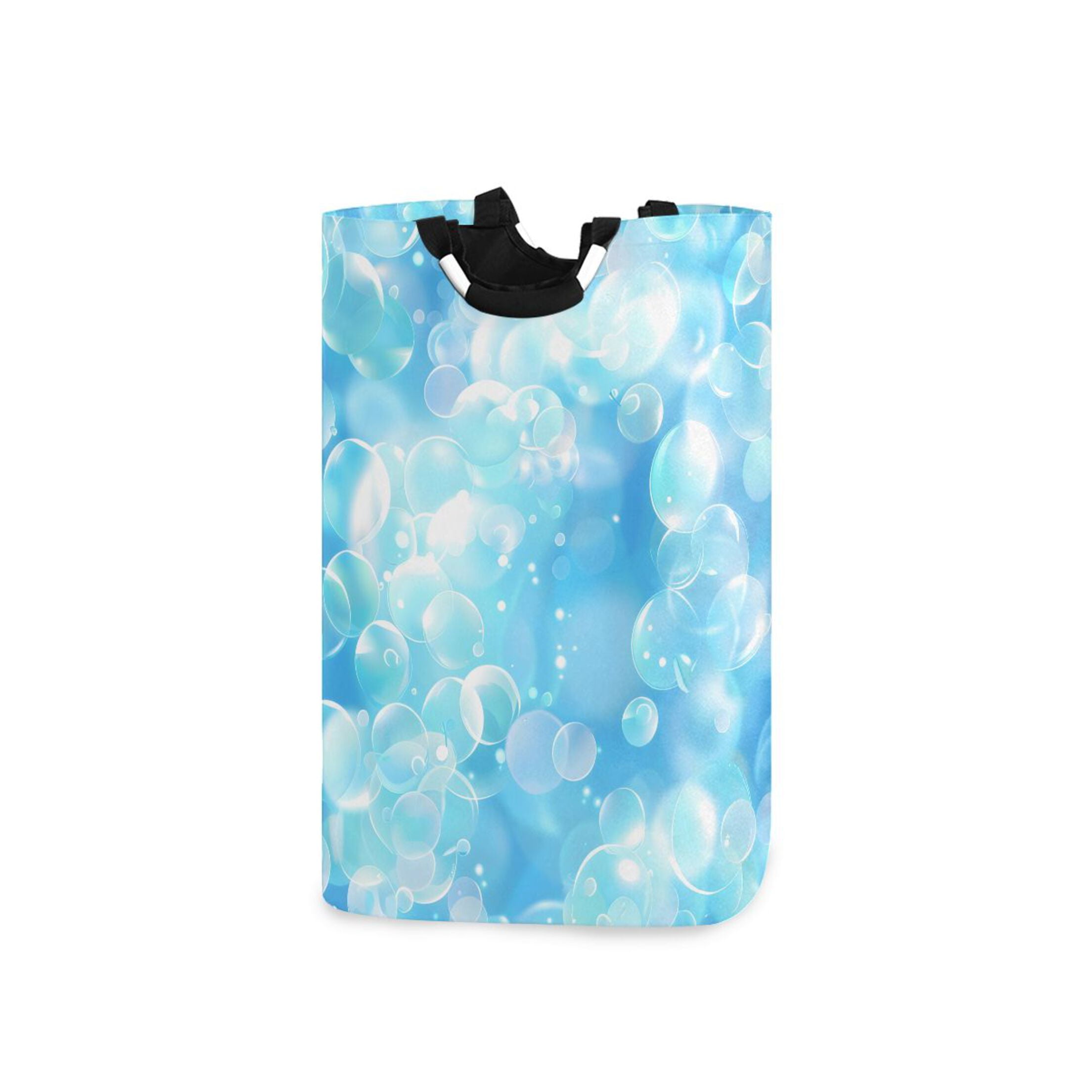 Transparent Bubbles Laundry Basket with Handles Foldable Laundry Hamper ...