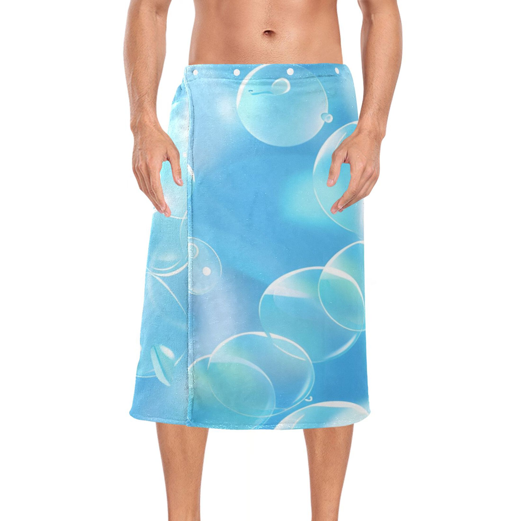 Transparent Bubbles Men's Bath Towel Adjustable Spa Wrap Bathrobe 60" x ...
