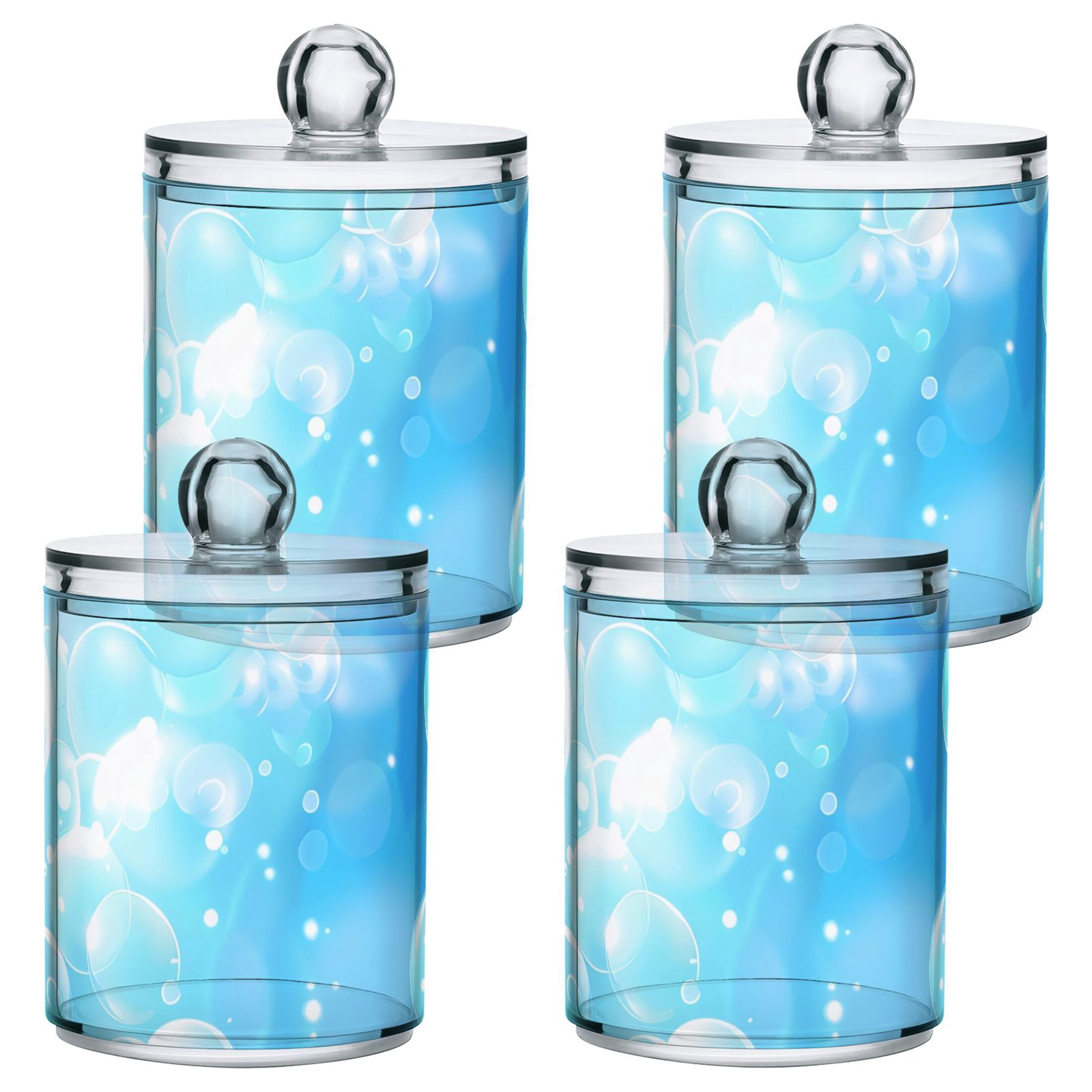 Transparent Bubbles Translucent Plastic Cans Storage Canisters with Lid ...