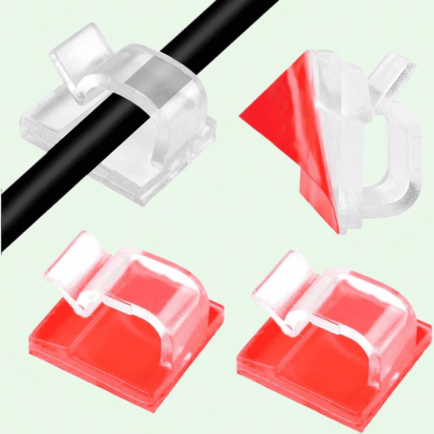 Transparent Cable Clips, Premium Sticky Wire Management Clamps ...