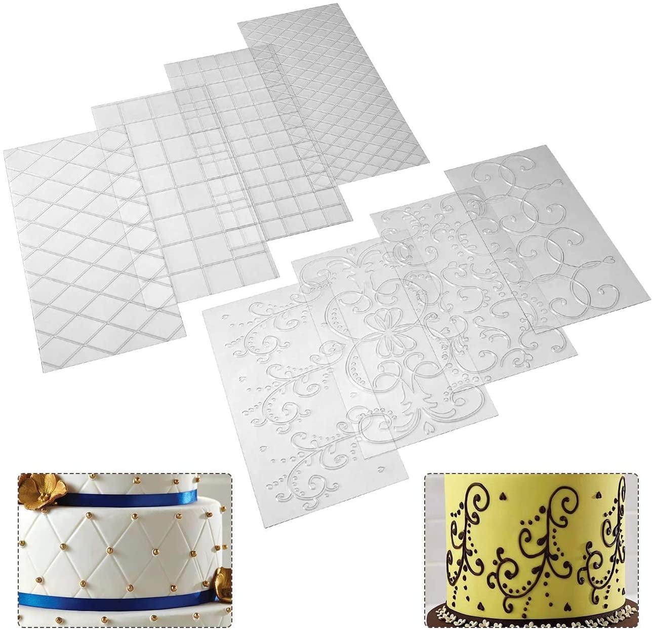 Transparent Cake Fondant Impression Mat, Cake Fondant Baking Decoration ...
