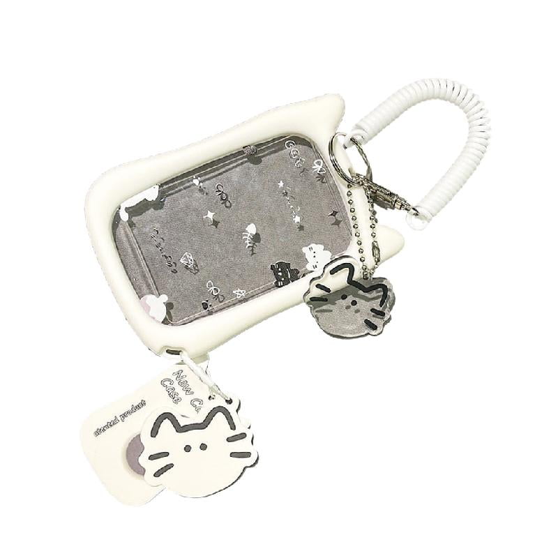 Transparent Cats Ear Campus Card Holder With Detachable Lanyard Card ...