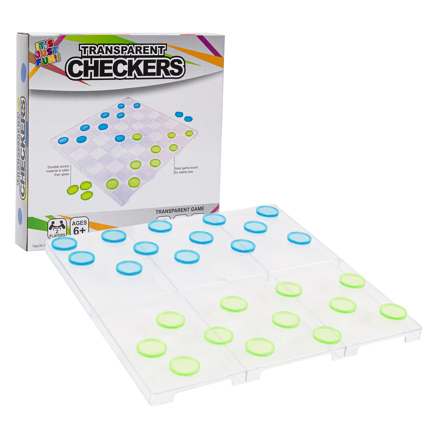 Transparent Checkers Game, 2 Player Strategy Board Games, Ages 6 ...