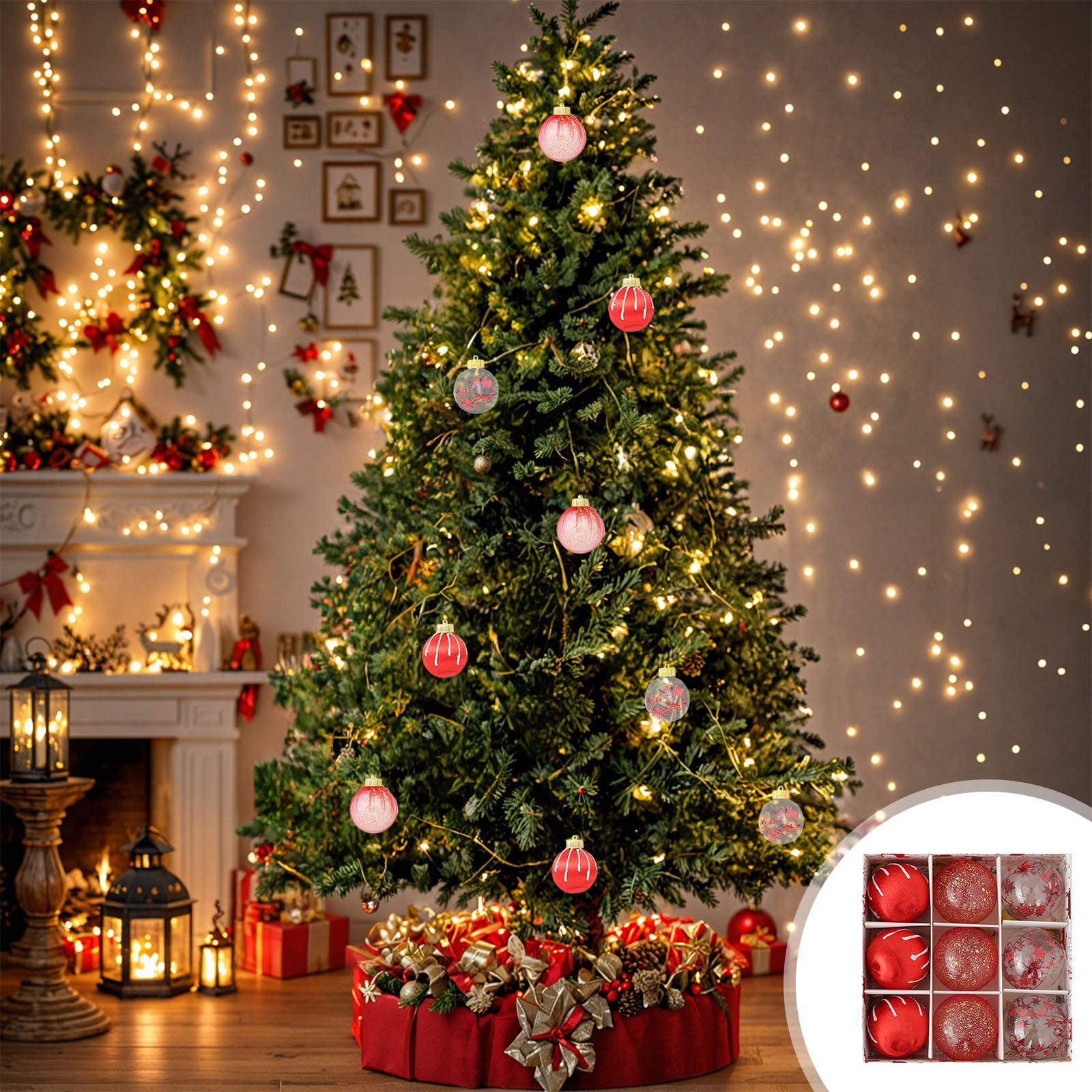 Transparent Christmas Balls Set | Plastic Christmas Tree Ornaments ...