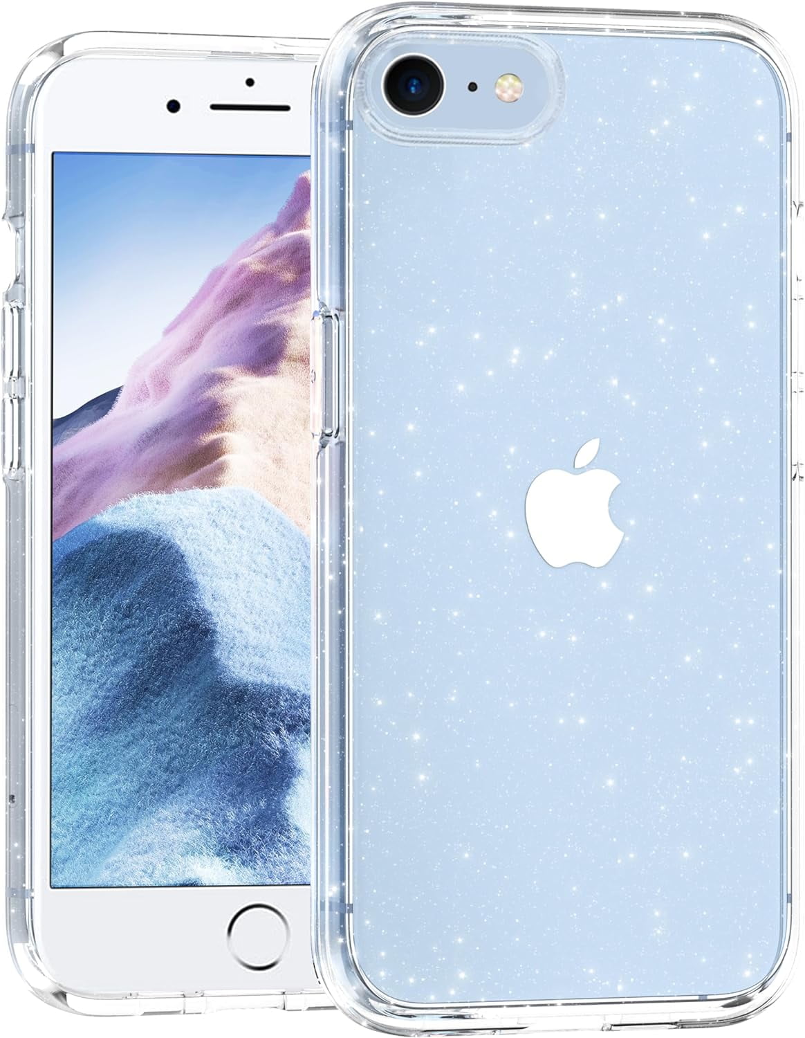 Transparent Clear Sparkly Clear Case for Apple iPhone 7, 8, SE, Clear ...