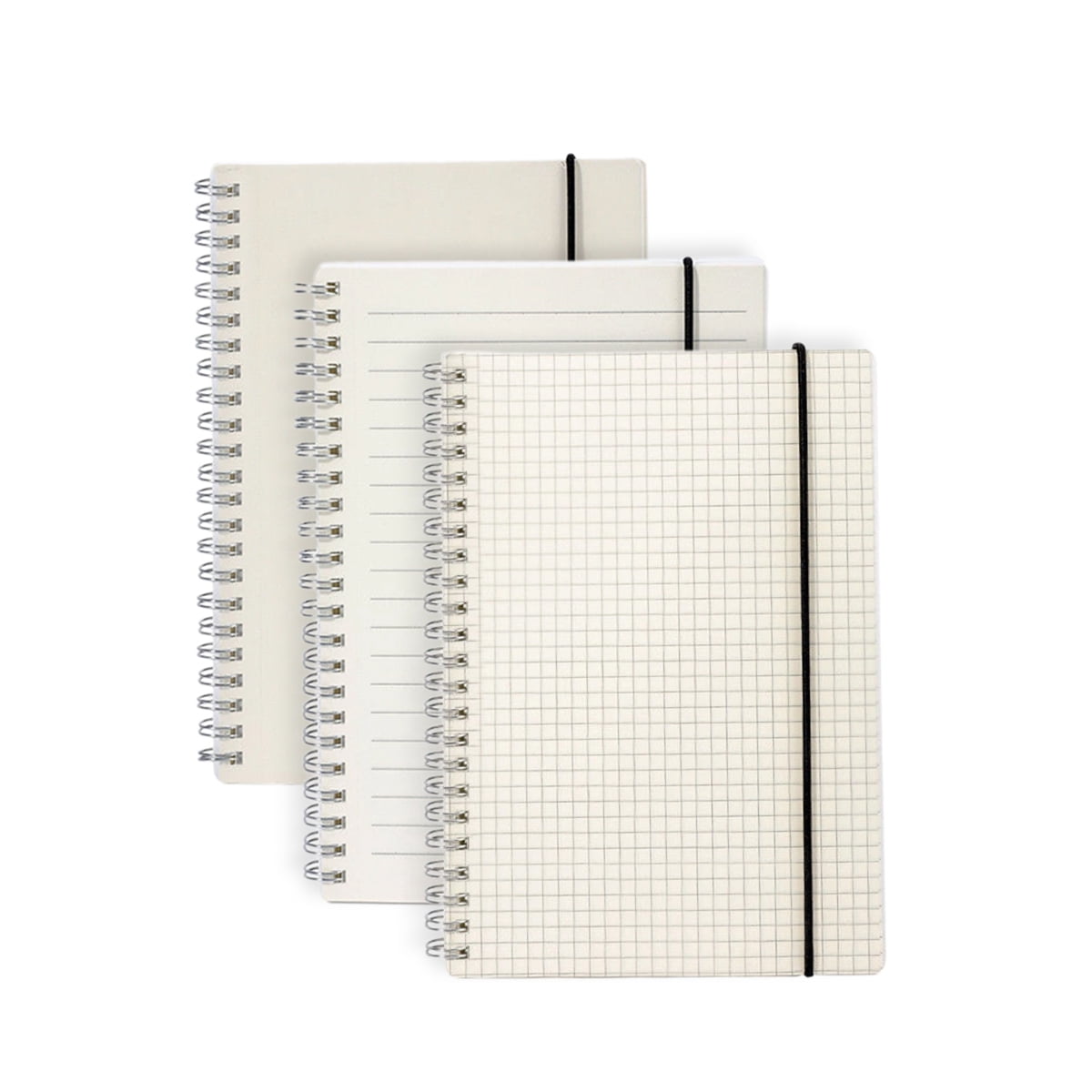 Transparent Coil Book Grid Horizontal Line Blank Notebook, Thick Paper ...
