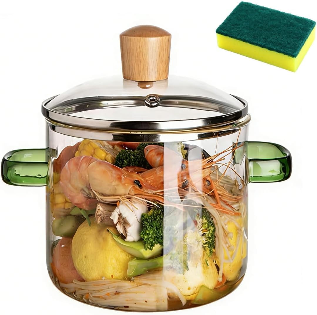 Transparent Cooking Pot for Kitchen,Glass Saucepan Boiling Pots Stew ...