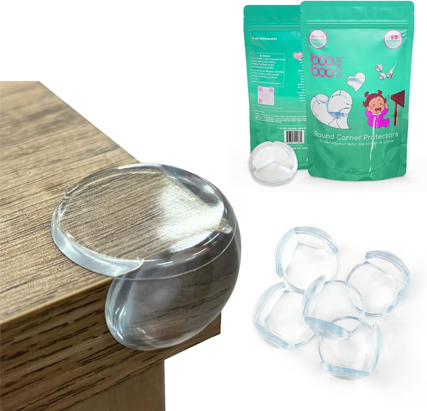 Transparent Baby Safety Corner Protector, 12 Pack BPA-Free Edge Guards ...