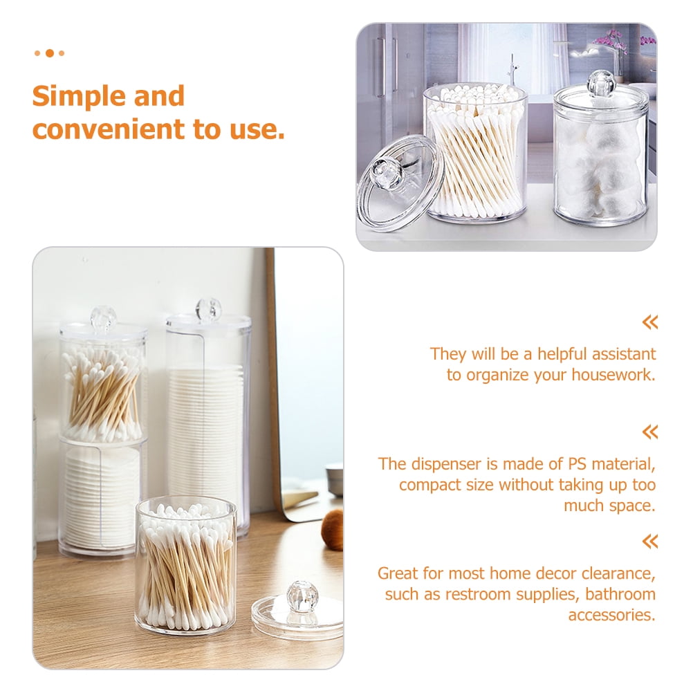 Transparent Cotton Ball Dispenser Cotton Swab Storage Jar Plastic ...