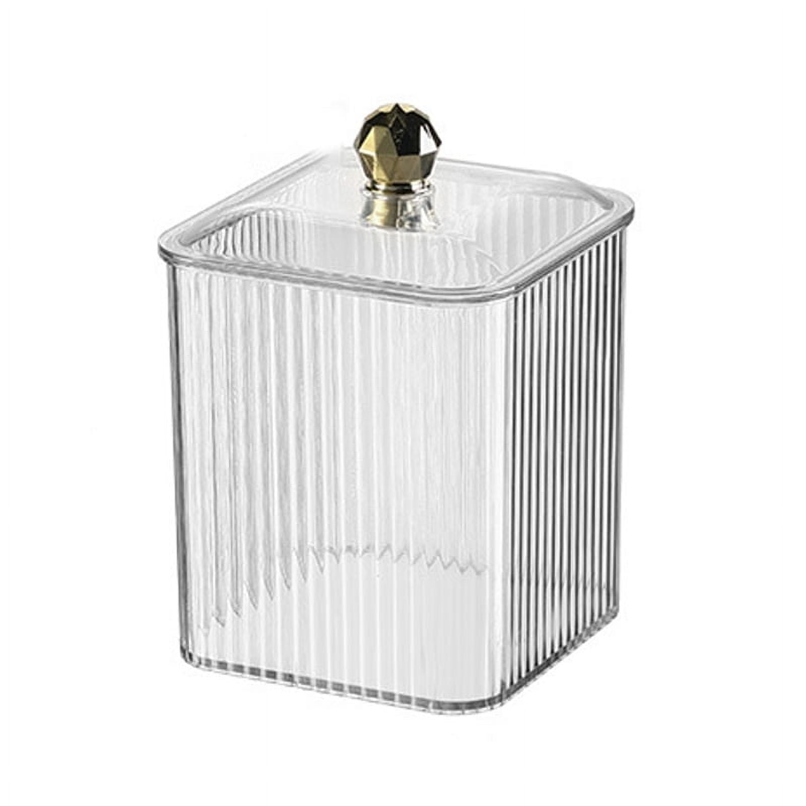 Transparent Cotton Swab Holder Qtips Holder with Lid Plastic Cotton ...