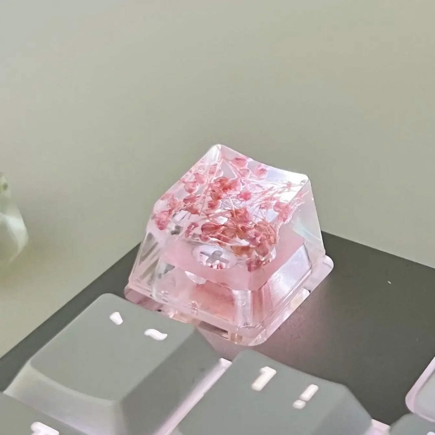 Transparent Cross Shaft Keycap Custom Spot Starry Sky Resin Artisan ...