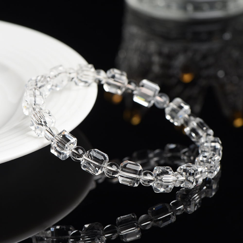 Transparent Crystal Cube Sugar Stretch Bracelet, New - Walmart.com