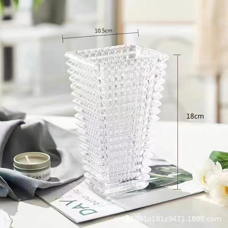 Transparent Crystal Vase Square Edges and Corners Glass Vases ...