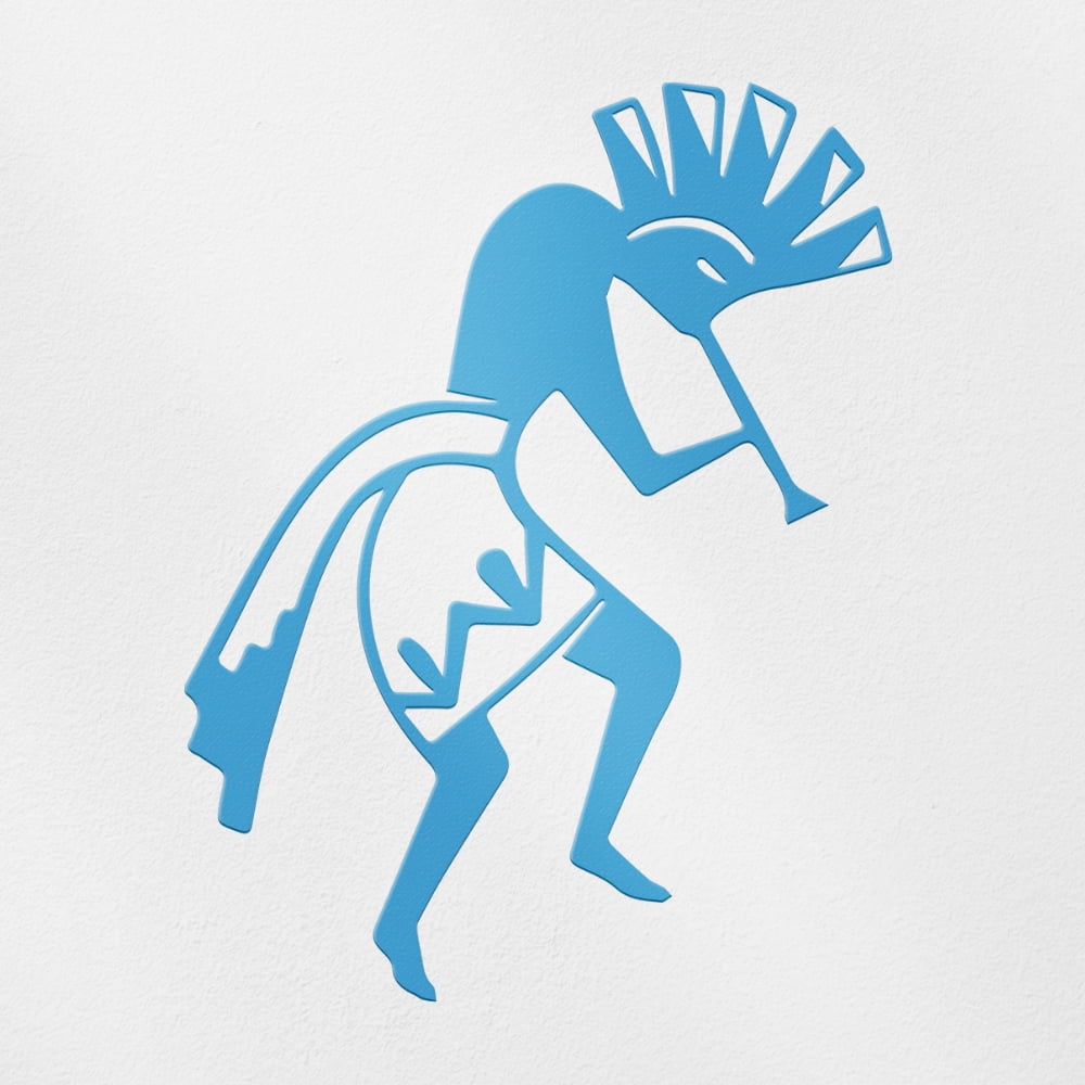 Transparent Decal Stickers Of Aztec Kokopelli (Azure Blue) Premium ...