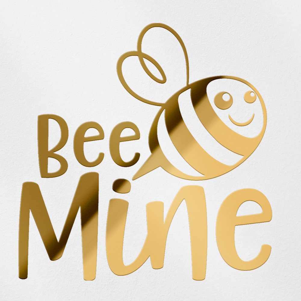 Transparent Decal Stickers Of Bee Mine (Metallic Gold) Premium ...
