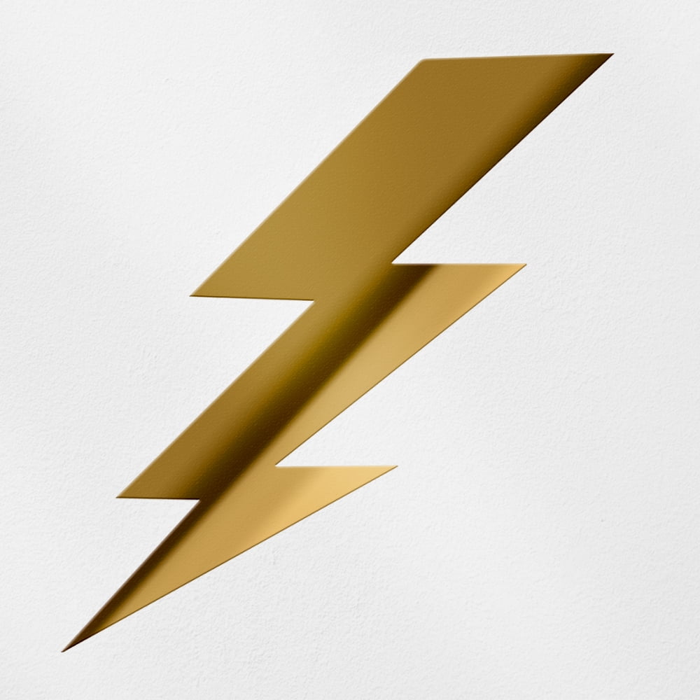 Transparent Decal Stickers Of Bolt Lightning Silhouette (Metallic Gold ...