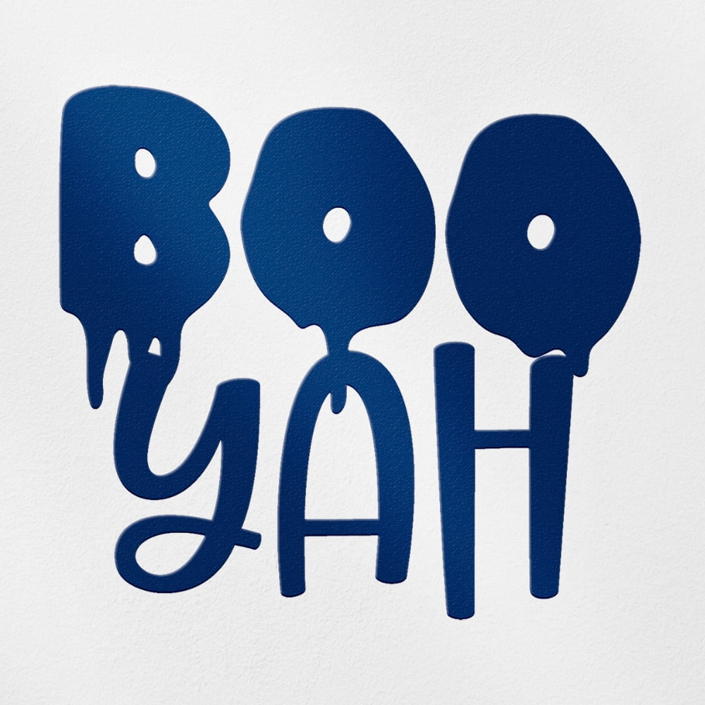 Transparent Decal Stickers Of Boo Yah (Navy Blue) Premium Waterproof ...