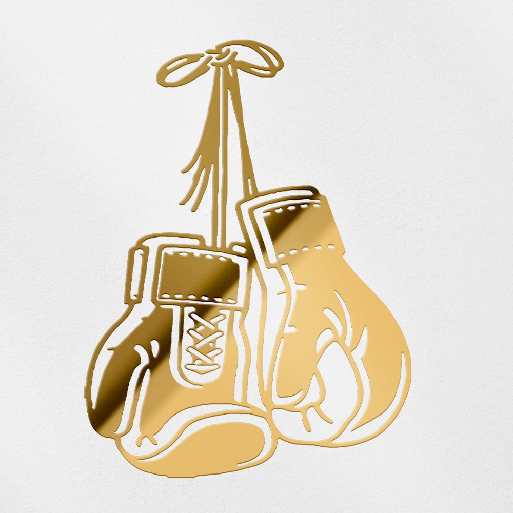 Transparent Decal Stickers Of Boxing Gloves (Metallic Gold) Premium ...
