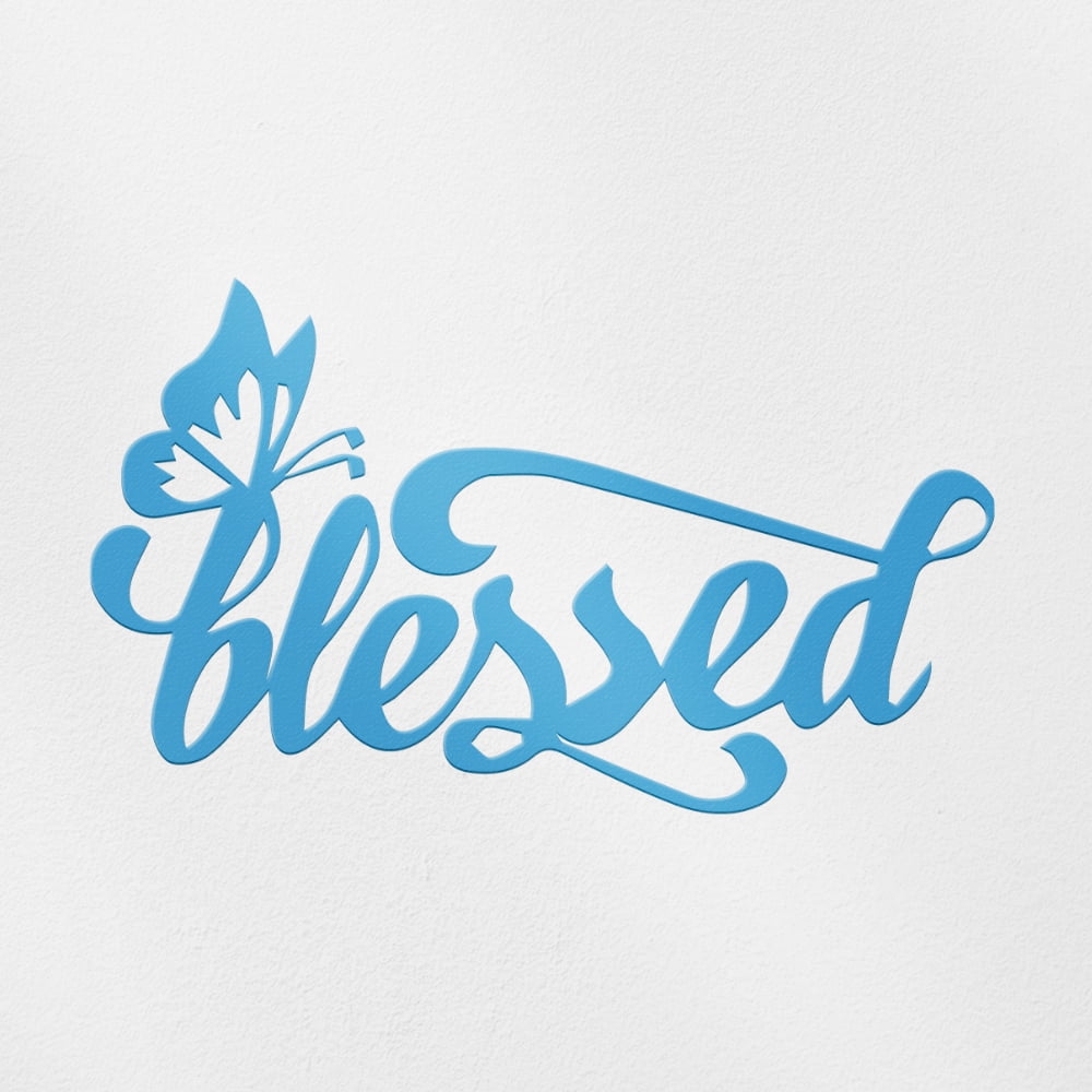 Transparent Decal Stickers Of Butterfly Blessed Christians (Azure Blue ...