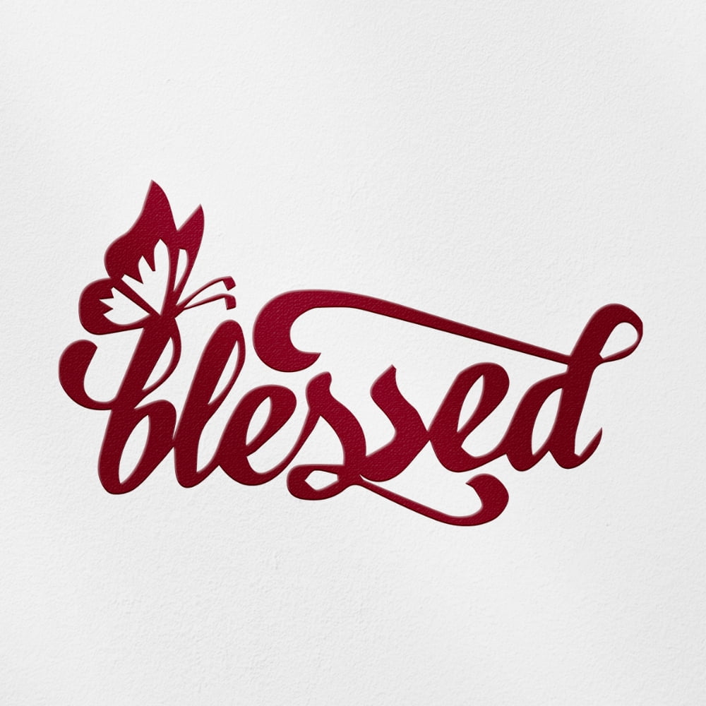 Transparent Decal Stickers Of Butterfly Blessed Christians (Burgundy ...