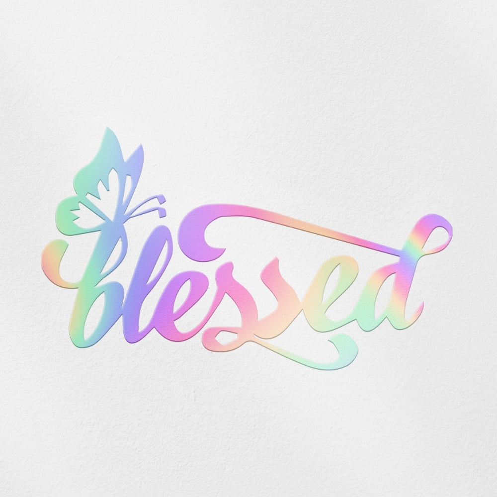Transparent Decal Stickers Of Butterfly Blessed Christians (Hologram ...