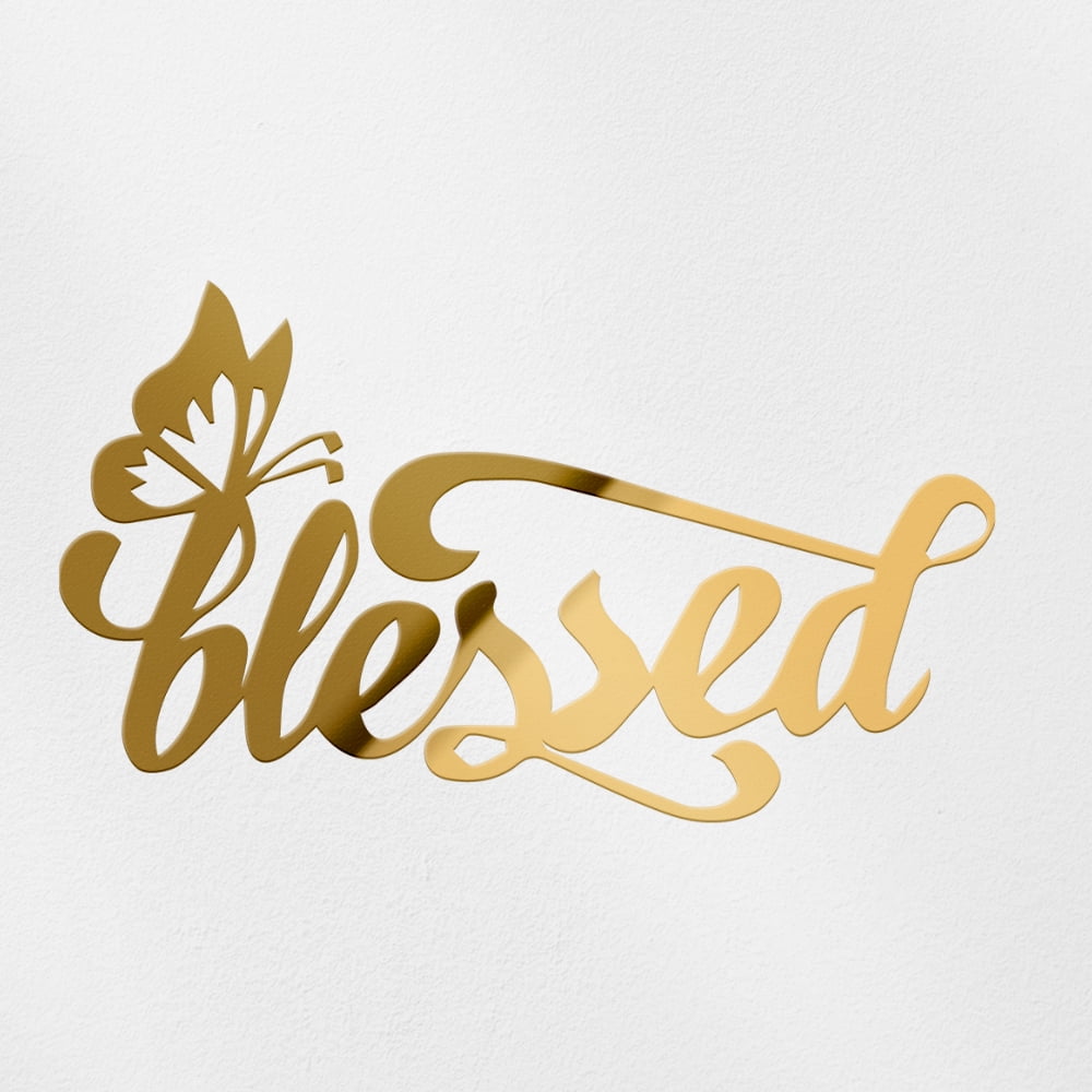 Transparent Decal Stickers Of Butterfly Blessed Christians (Metallic ...