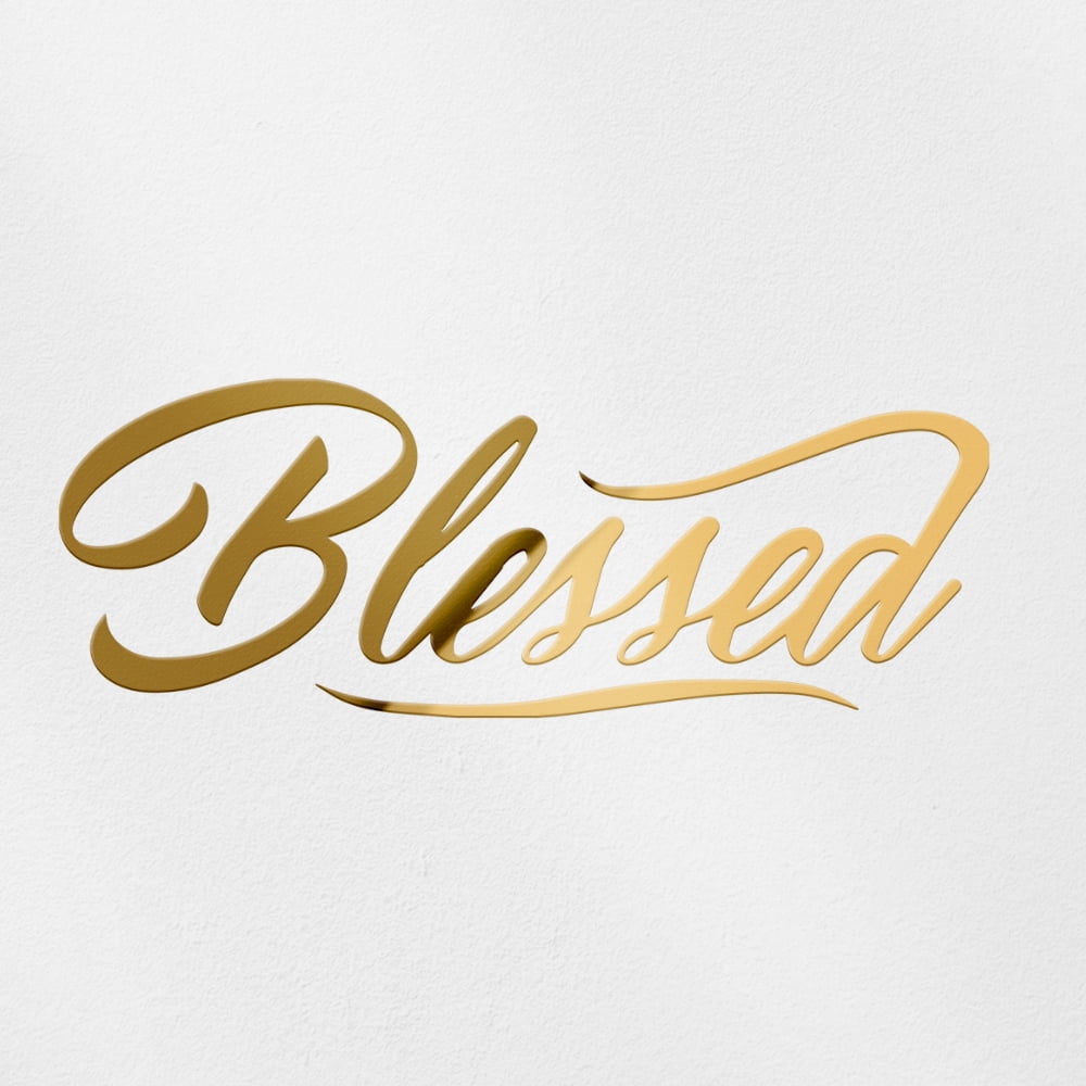 Transparent Decal Stickers Of Christian Blessed (Metallic Gold) Premium ...