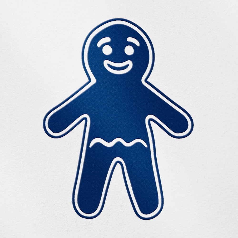 Transparent Decal Stickers Of Christmas Gingerbread (Navy Blue) Premium ...