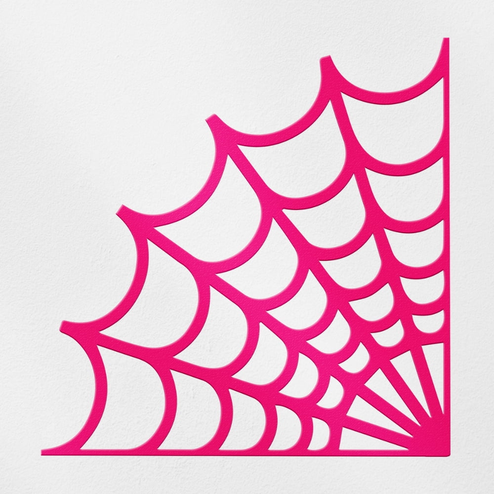 Transparent Decal Stickers Of Corner Web Spider (Pink) Premium ...