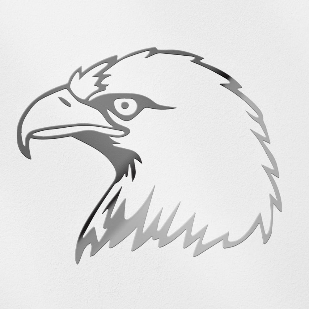 Transparent Decal Stickers Of Eagle Head 2 (Metallic Silver) Premium ...