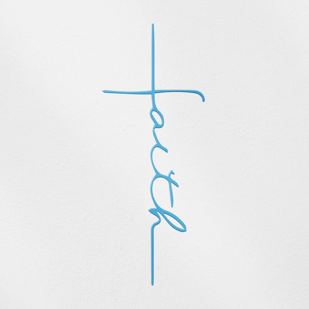 Transparent Decal Stickers Of Faith Cross 1 (Azure Blue) Premium ...