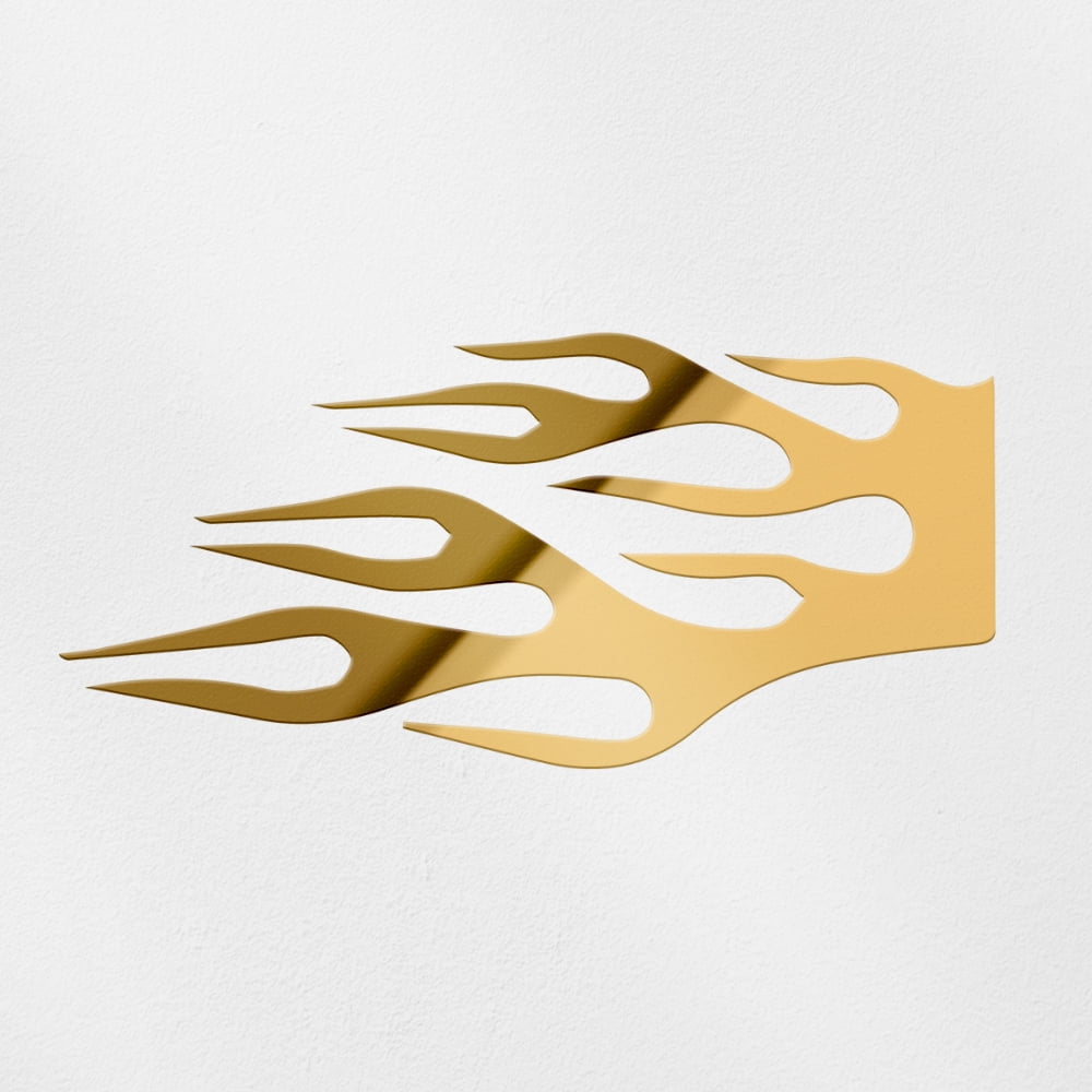 Transparent Decal Stickers Of Flat Edge Auto Graphic Flame (Metallic ...