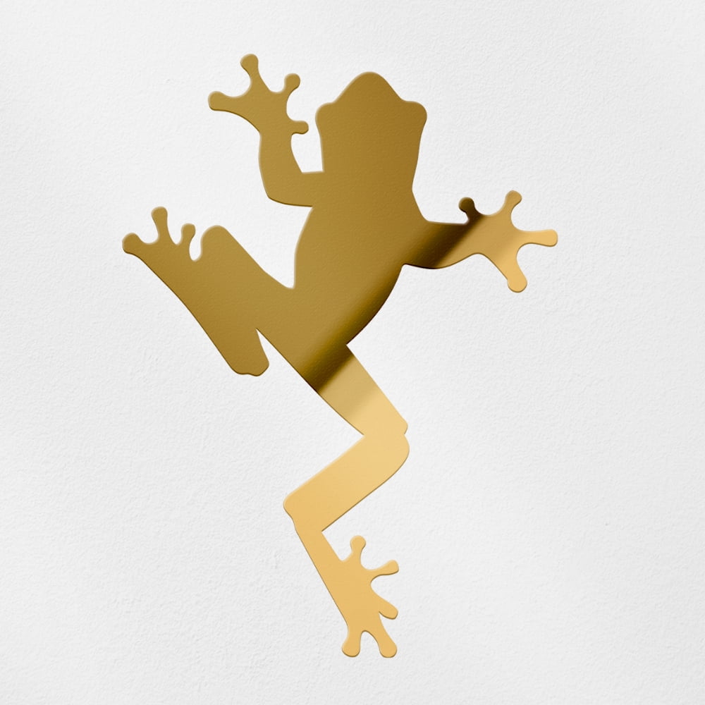 Transparent Decal Stickers Of Frog Silhouette 2 (Metallic Gold) Premium ...