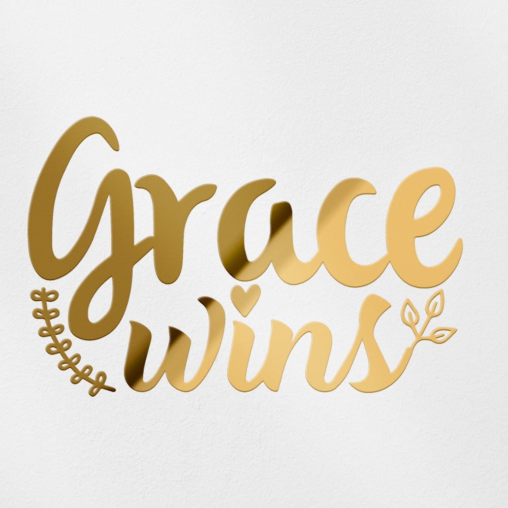 Transparent Decal Stickers Of Grace Wins (Metallic Gold) Premium ...