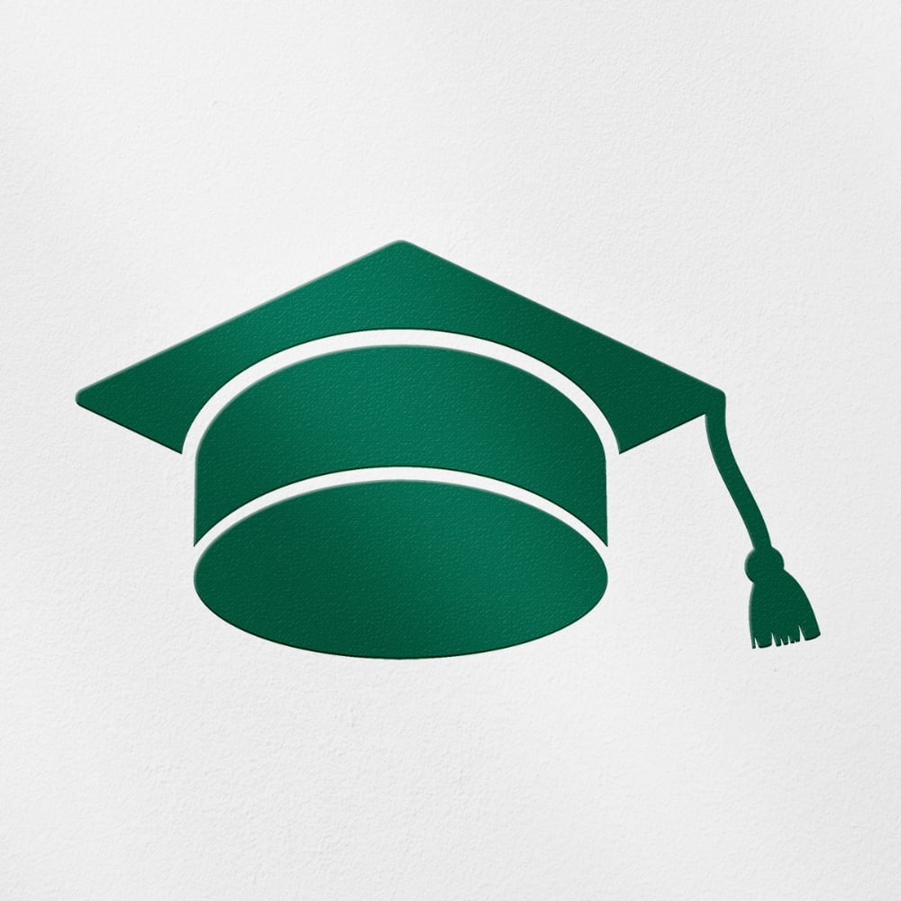 Transparent Decal Stickers Of Graduation Cap (Green) Premium Waterproof ...