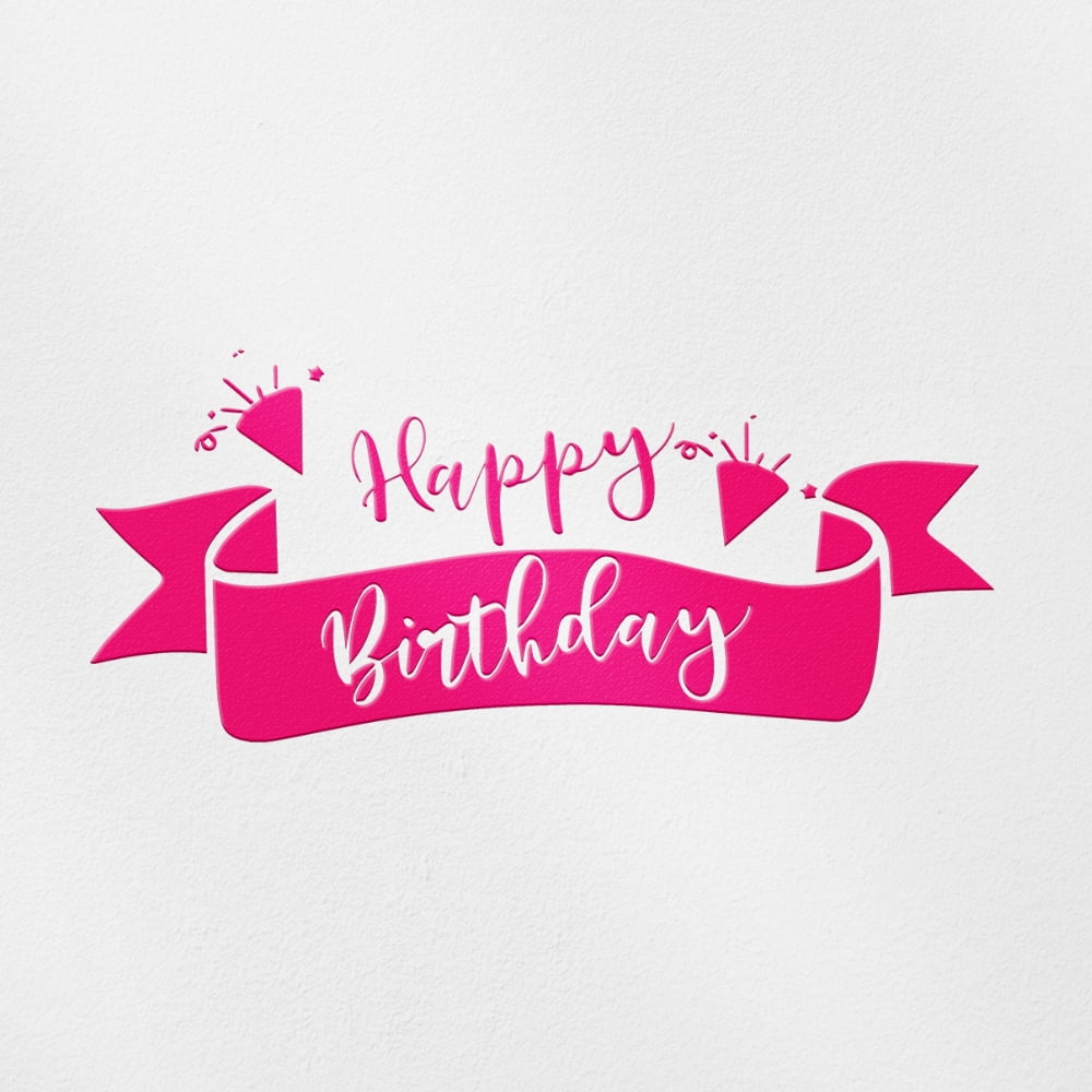Transparent Decal Stickers Of Happy (Pink) Premium Waterproof Vinyl ...