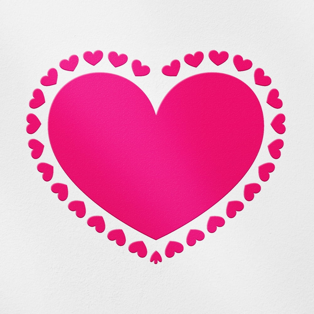 Transparent Decal Stickers Of Hearts Frames (Pink) Premium Waterproof ...