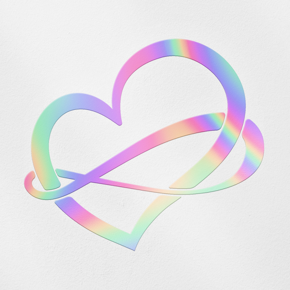 Transparent Decal Stickers Of Infinite Heart Love (Hologram) Premium ...