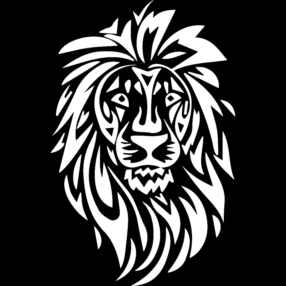 Transparent Decal Stickers Of Lion (White) Premium Waterproof Vinyl ...